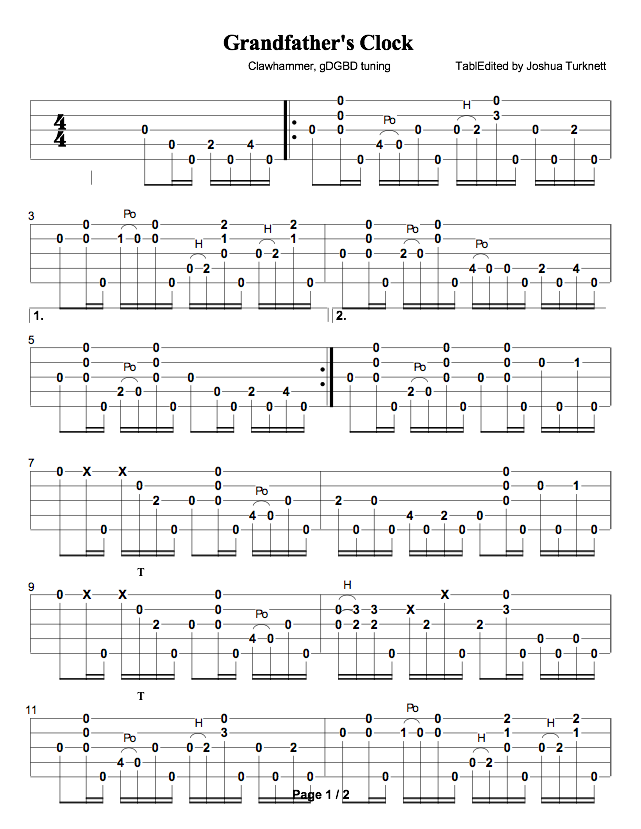 clawhammer tabs